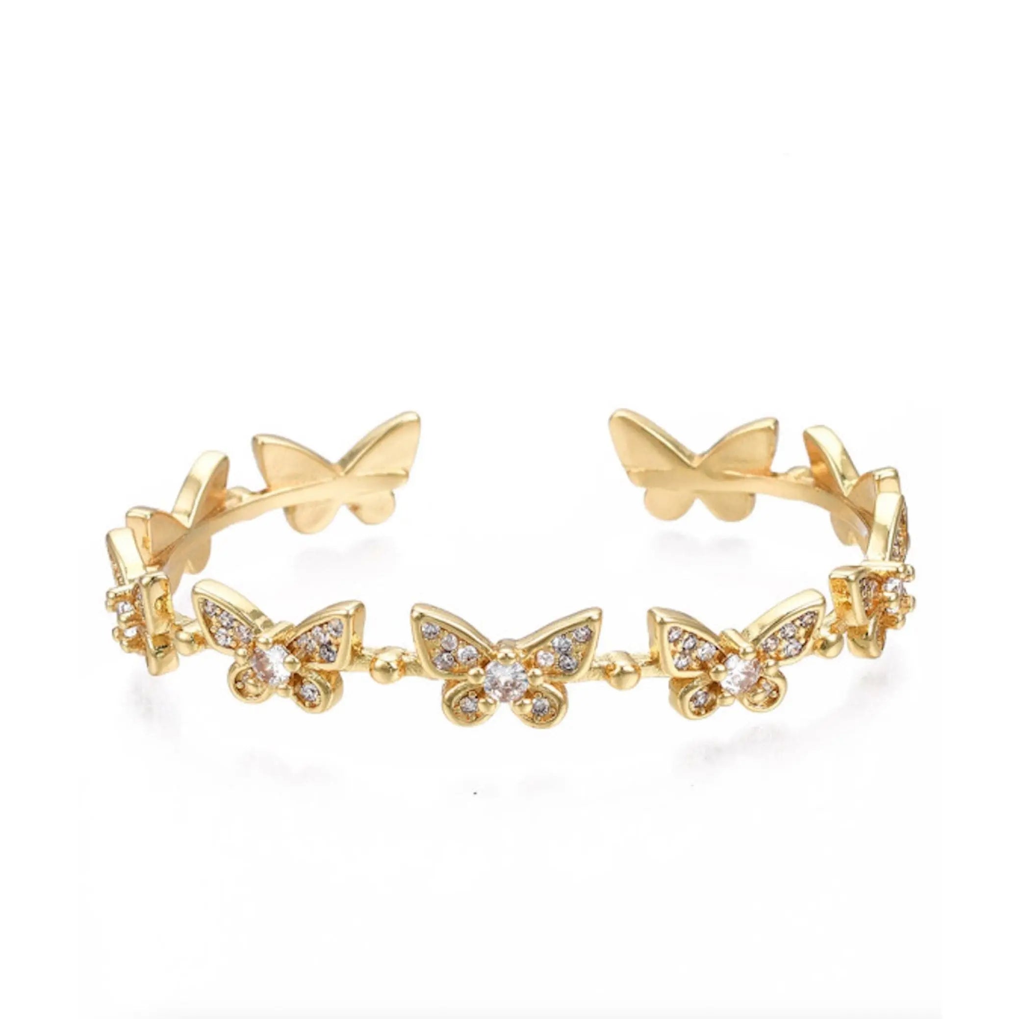 Gold Crystal Butterfly Adjustable Bracelet – Reluxe Vintage